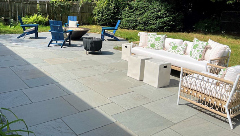 Natural Stone Patio & Paver Driveway in Longmeadow, MA - RJM Landscaping