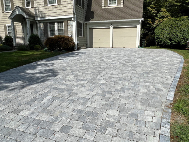 Natural Stone Patio & Paver Driveway in Longmeadow, MA - RJM Landscaping
